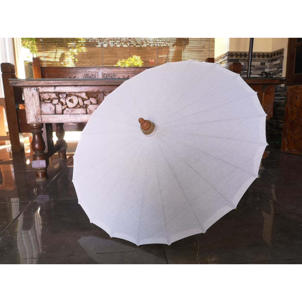 Jual Payung Putih Polos Diameter 100 cm - Bahan Kain Mori Primissima ...