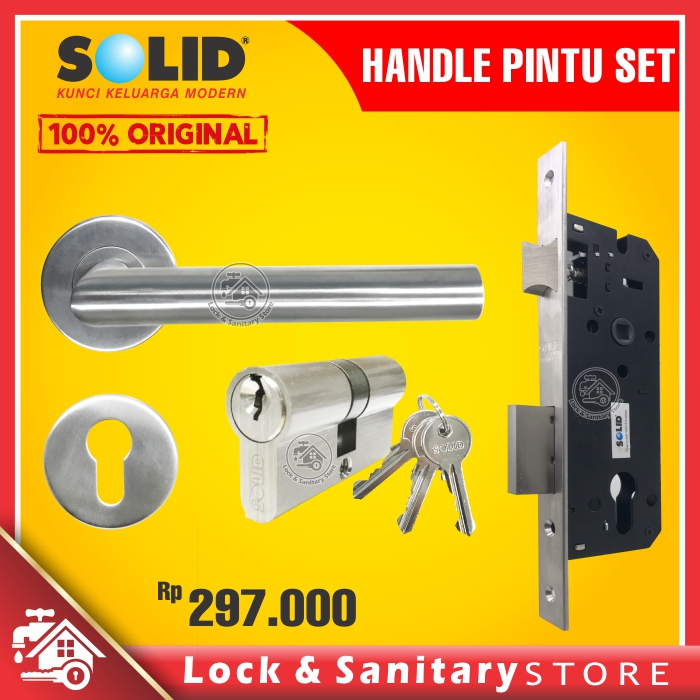 Jual Handle Set SOLID 61.41 US32D + LC SLD 111 WL-40 Gagang Pintu ...