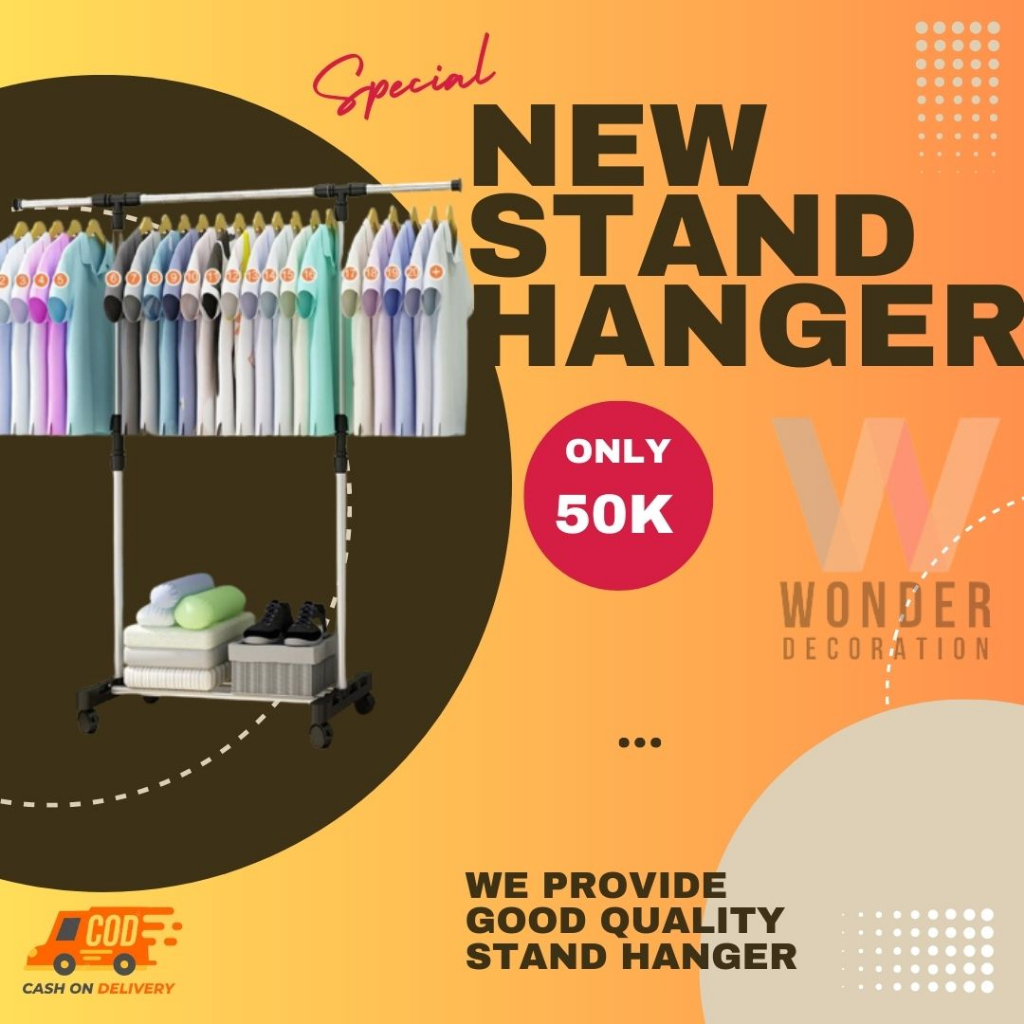 Jual Stand Hanger Single Rak Serbaguna Dengan 4 Roda Bahan Stainless ...
