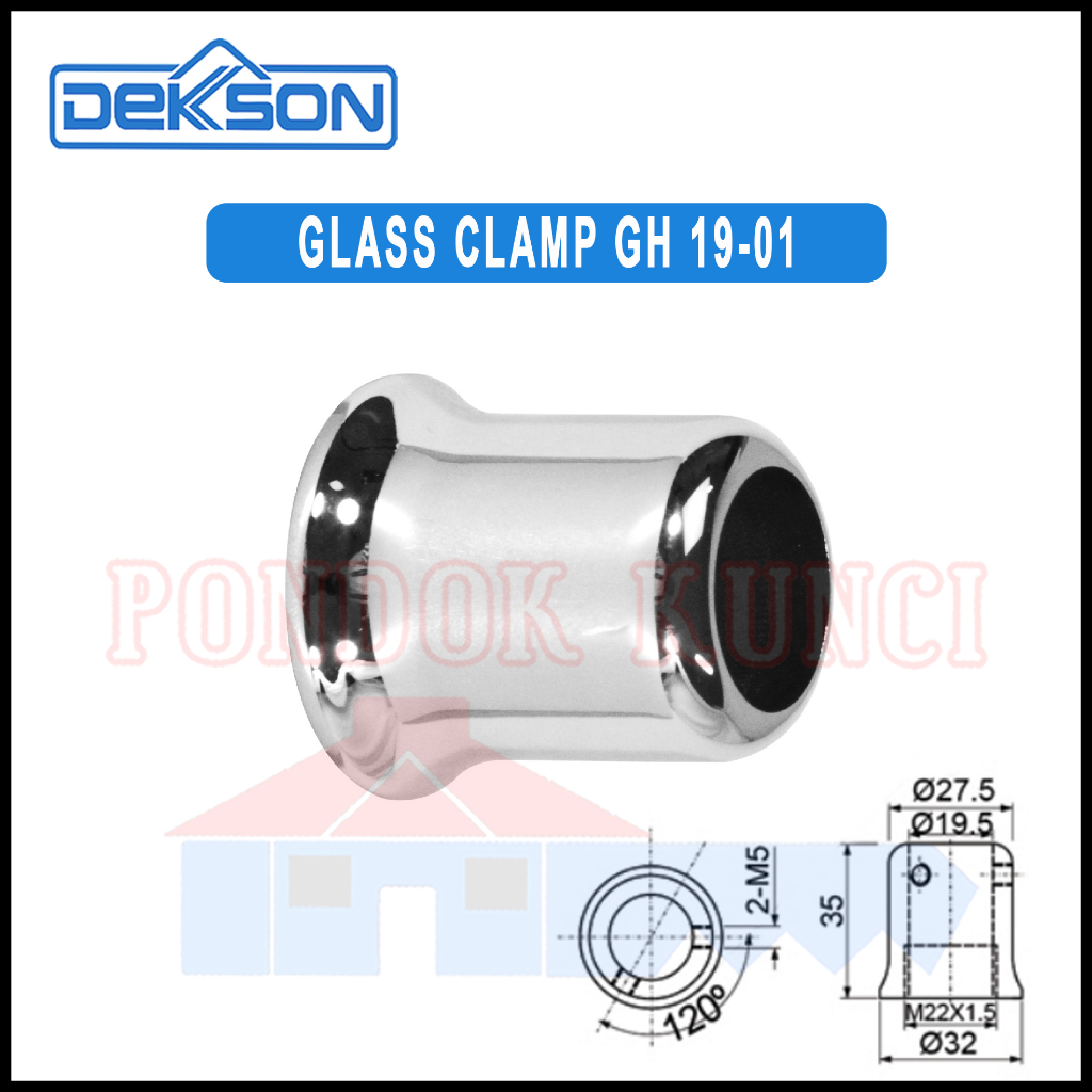 Jual Glass Clamp Kaca Dekkson GH 19-01 CP Penghubung Pipa Ke Tembok Dekson Glass Holder | Shopee ...