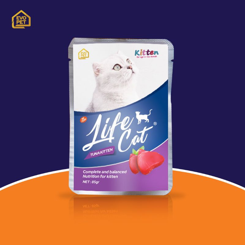 Jual Life Cat sachet tuna kitten 85g/ Life cat pouch/ wetfood/murah ...