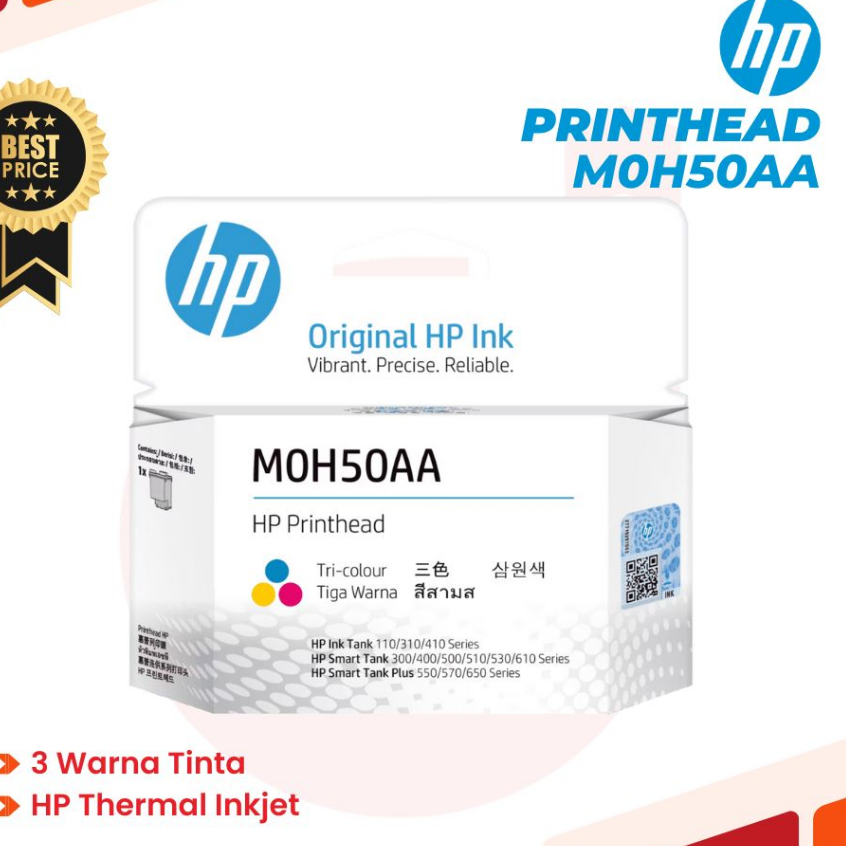Jual HP Ink M0H50AA Tri Color M0H51A Black GT Printhead | Shopee Indonesia