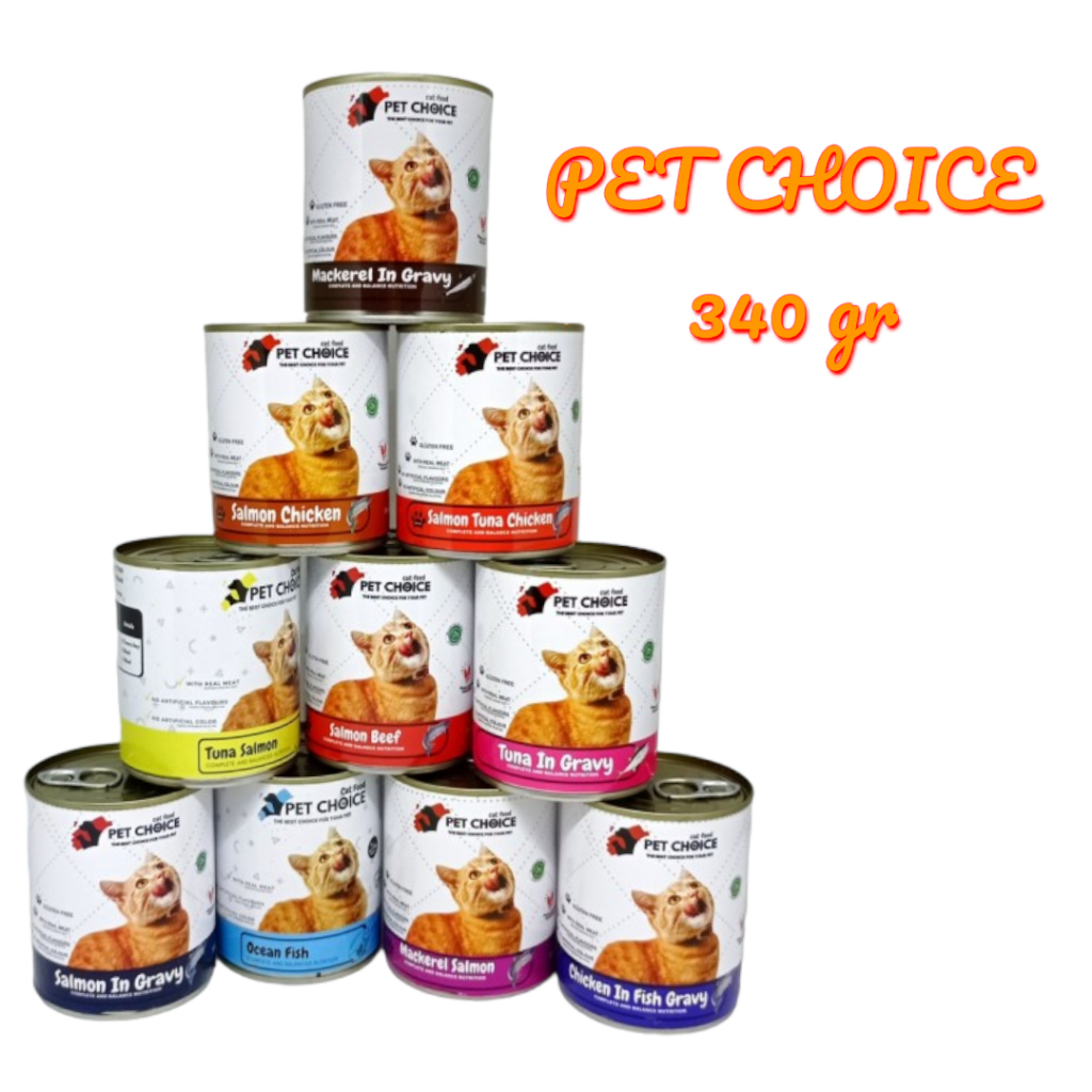 Jual PET CHOICE Cat Wet Food Can 340 gr | Makanan Kucing Basah Kaleng ...