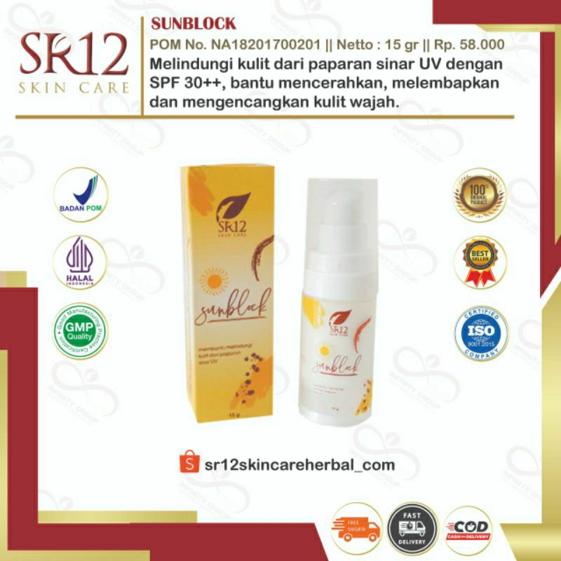 Jual SUNBLOCK SR12 / MELINDUNGI DARI SINAR MATAHARI / UNTUK KULIT ...