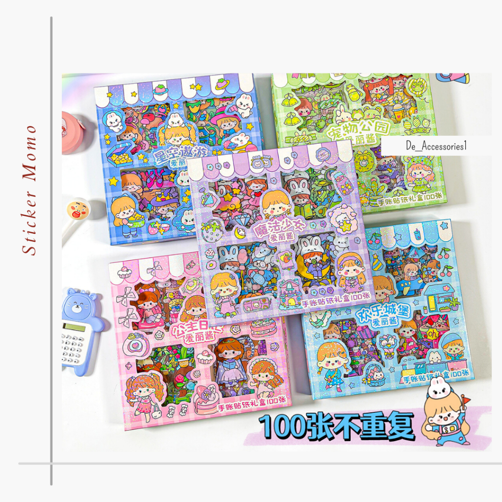 Jual (1 Box 4 warna) Sticker Ellie / Sticker Momo / Sticker Waterproof ... Jual (1 Box 4 warna) Sticker Ellie / Sticker Momo / Sticker Waterproof ...