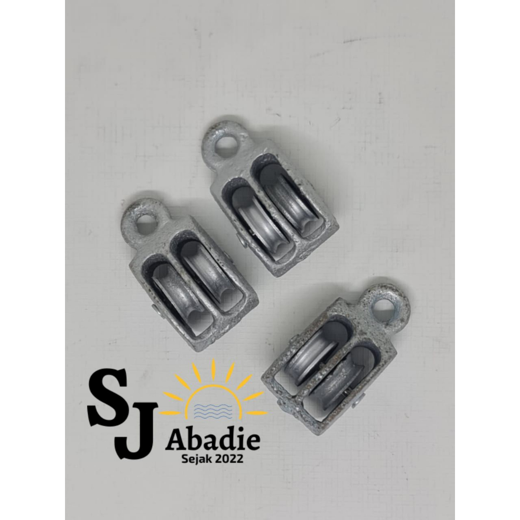 Jual (6 PCS) Katrol Kerekan Burung Mini Ganda Double Manual RUSH 1 - 1 ...