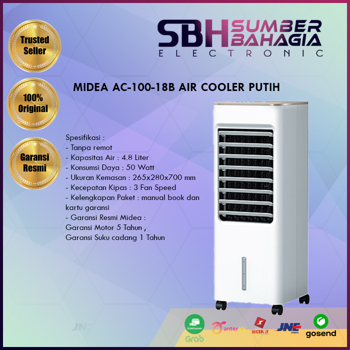 Jual MIDEA AC-100-18B AIR COOLER PUTIH (NEW) (KHUSUS BANDUNG) | Shopee ...