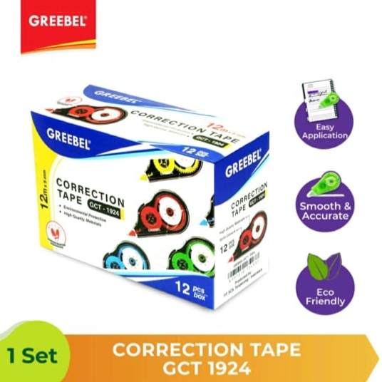 Jual Stipo / Tipe X / Correction Tape / Stipo Pita GCT-1924 Greebel ...