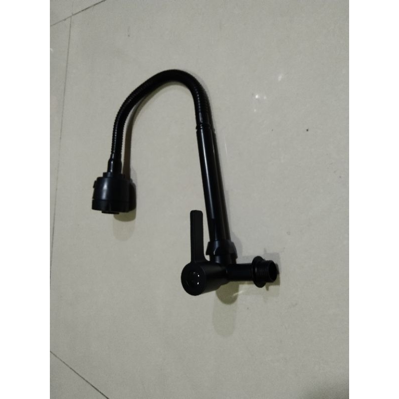 Jual kran sink tembok flexible hitam stainless TATA L | Shopee Indonesia