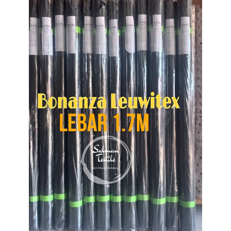 Jual ECER Kain BONANZA JET BLACK Leuwitex Lebar Kain 1.7m.(Harga Untuk ...
