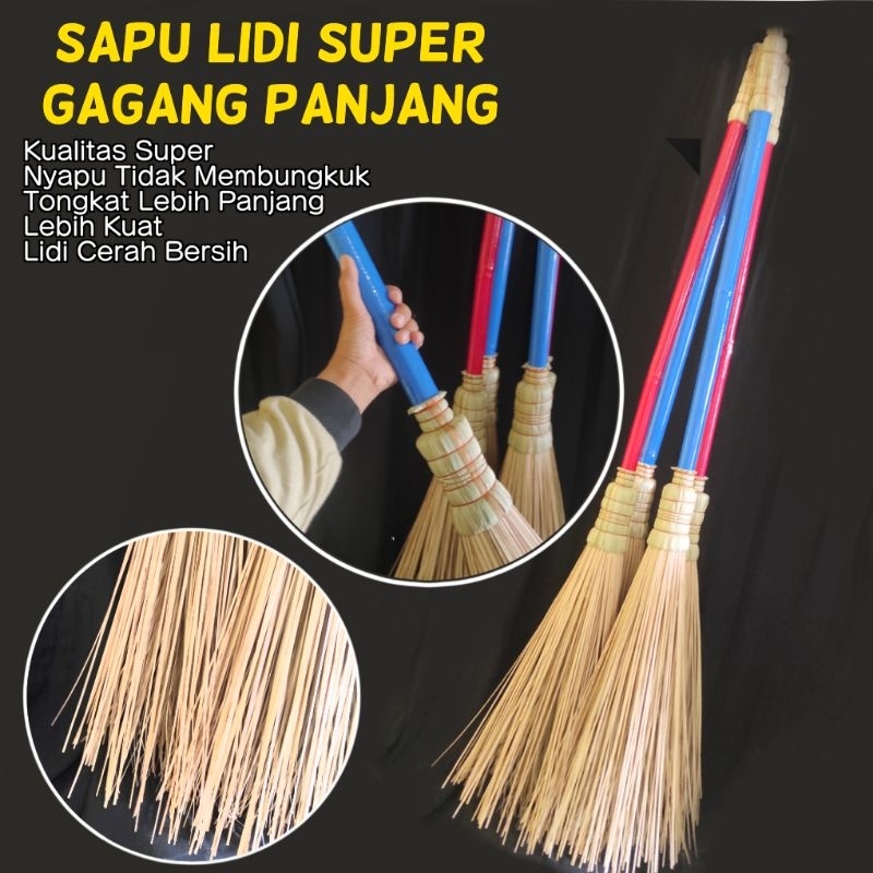 Jual Sapu Lidi Gagang Panjang Kualitas Super Nyapu Tidak Membungkuk ...