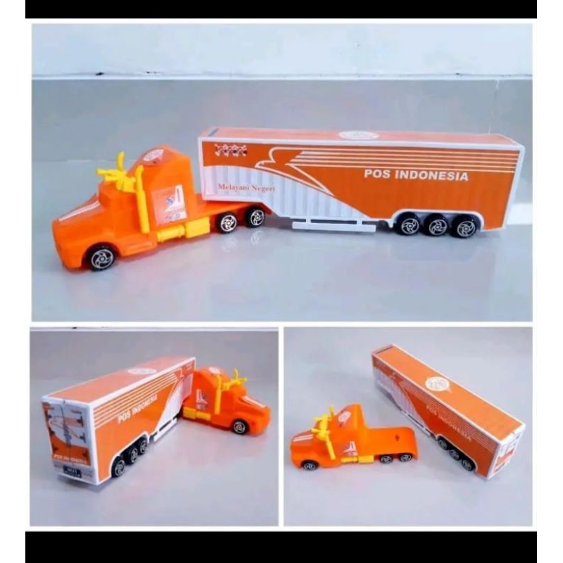 Jual Mainan Truk Kontainer Ekspedisi Miniatur Mobil Box Pos Indonesia ...