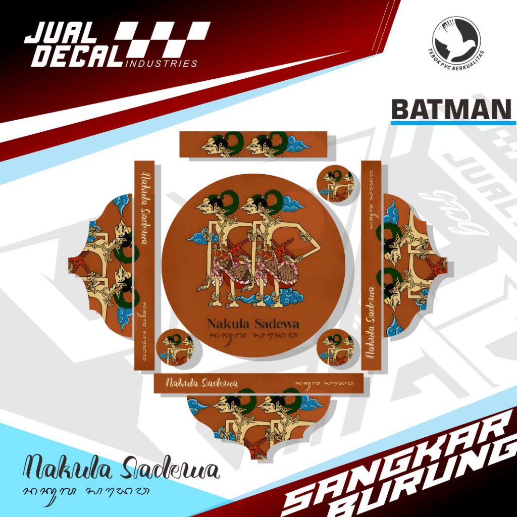 Jual Stiker Decal Tebok Lovebird Wayang NAKULA SADEWA Custom Variasi ...