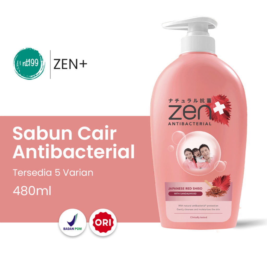 Jual Zen Sabun Mandi Cair Botol Antibacterial Alami 480 ml | Shopee ...