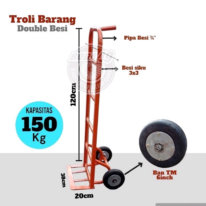 Jual Troli Barang Double Besi Troly Besi Trolley Serbaguna | Shopee ...