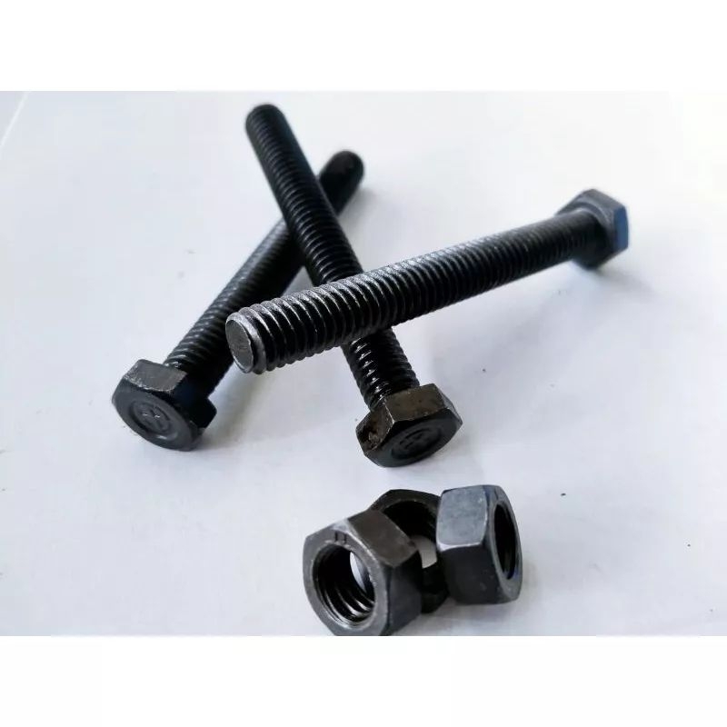 Jual BAUT MUR 1/4" X 1-1/4-" UNC HITAM kunci 10 panjang 3 cm DRAT KASAR BAUT NC 4.6 HEXAGON BOLT ...