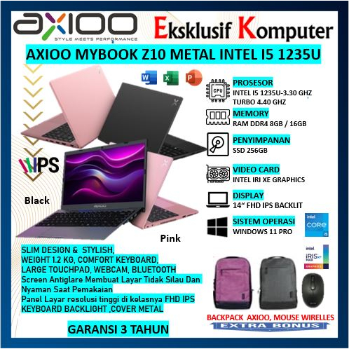Jual AXIOO MYBOOK Z10 METAL INTEL I5 1235U RAM 16GB SSD 256GB WINDOWS 11 PRO | Shopee Indonesia