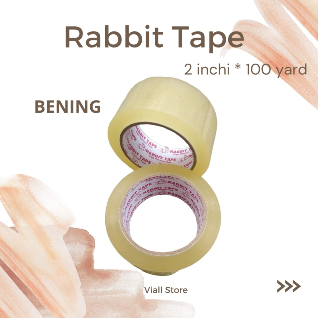 Jual RABBIT TAPE 100 YARD BENING || LAKBAN BENING 100 YARD 45 MM X 10.3 ...