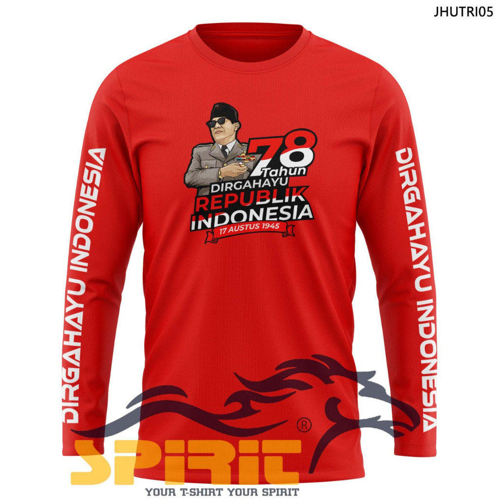 Jual Kaos HUT RI KE-78 Dirgahayu Republik Indonesia 17 Agustus 1945-17 Agustus 2023 Lengan ...
