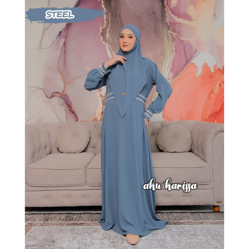 Jual AKU KARISSA ABAYA NURFA DAN FATIA SET HIJAB SYARI SIMPLE | Shopee ...