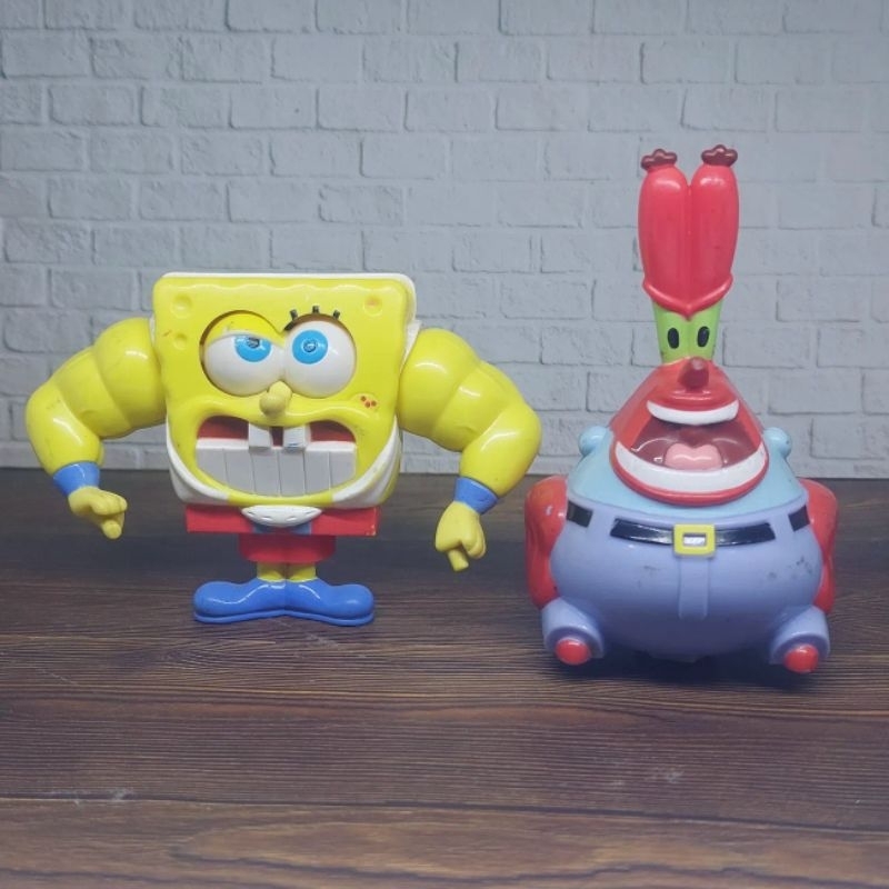 Jual Action Figure Spongebob berotot dan Tuan Crab mainan seken mainan ...