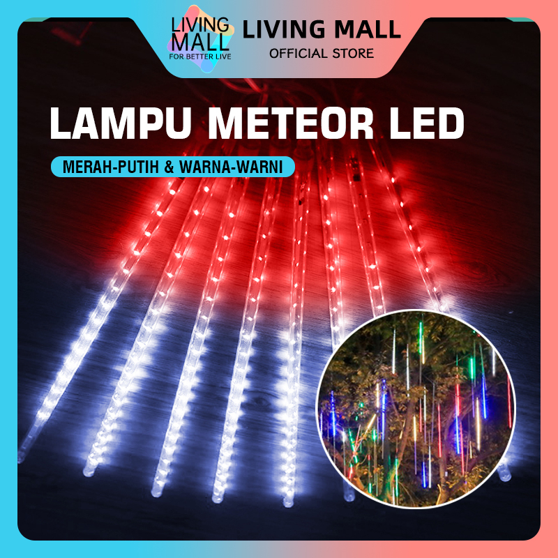 Jual Lampu Meteor LED Warna-warni 50cm 8 Batang / Lampu Hujan Merah ...