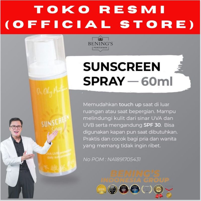 Jual SUNCREEN BENINGS dr Oky Pratama Bening Sunscreen Spray Pelindung ...