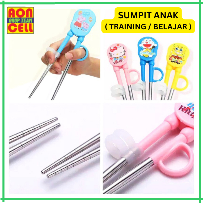 Jual Sumpit Anak Karakter Chopstick Trainer Untuk Anak Belajar Pake ...