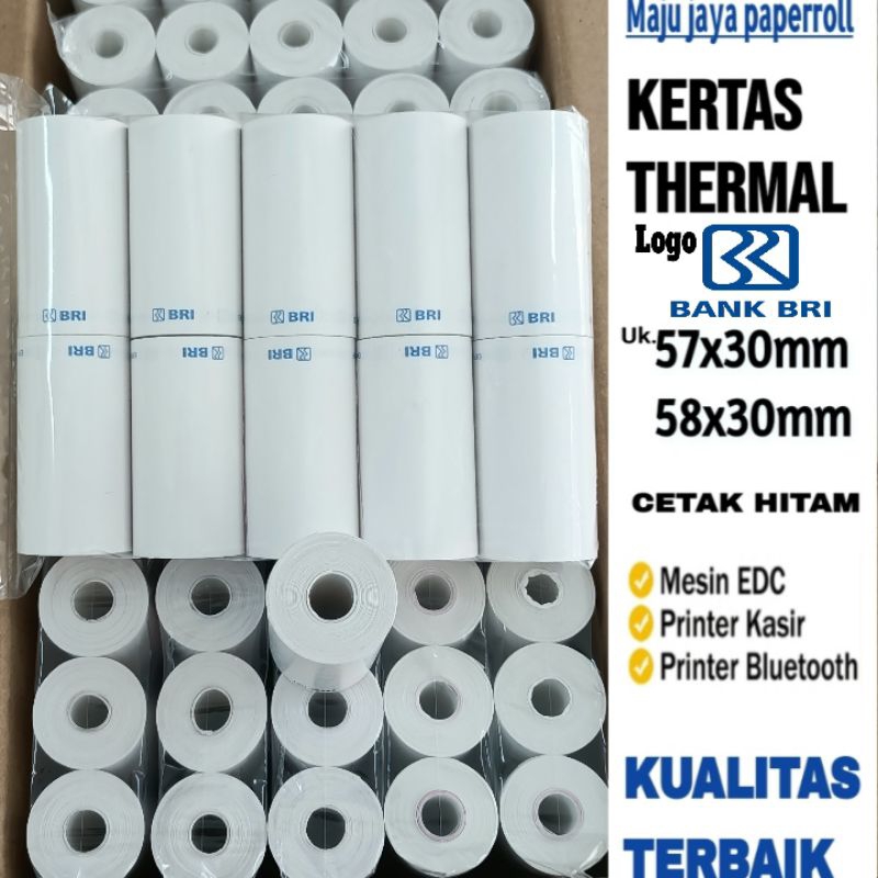 Jual KERTAS THERMAL EDC LOGO BANK BRI PAKET 10 ROLL/1 PACK | Shopee ...