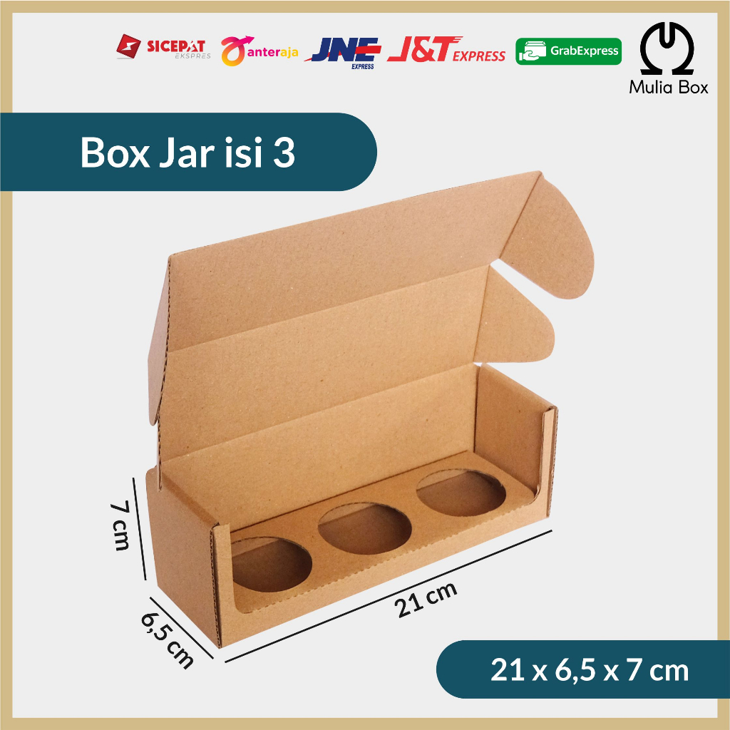 Jual Kardus Packing Pizza Box 21 x 6,5 x 7 cm Corrugated Die Cut Isi 3 ...