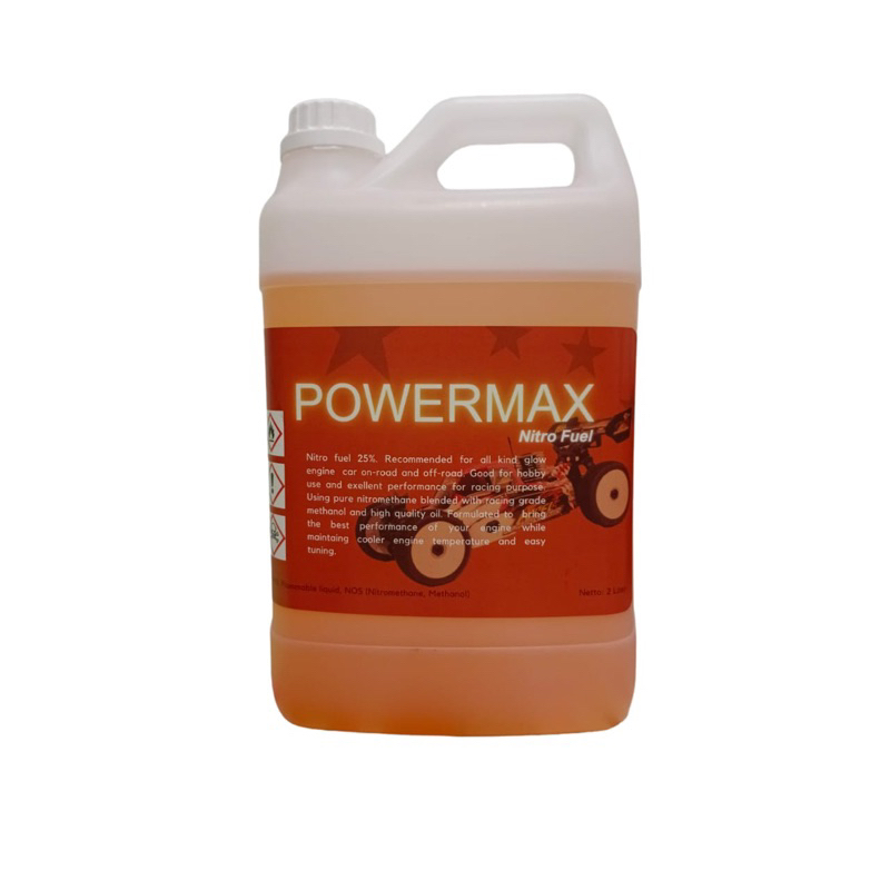 Jual Powermax nitro fuel 25% bahan bakar engine Rc car kemasan galon 2L ...
