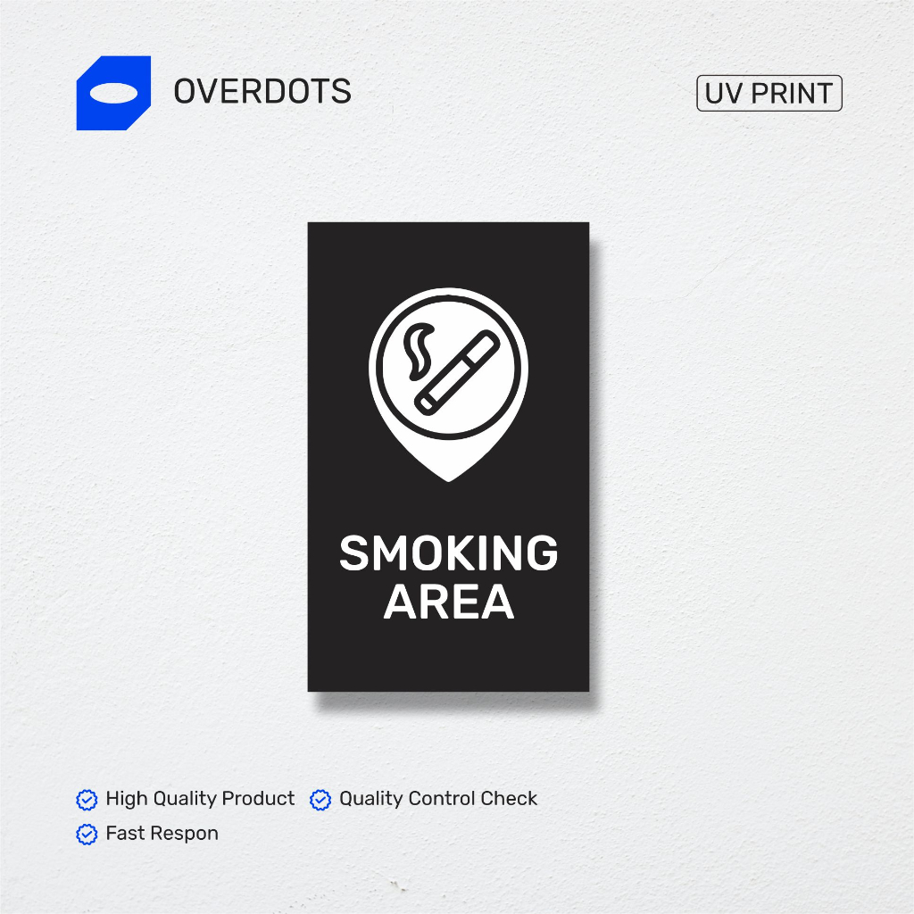 Jual Overdots Papan Tulisan Area Merokok | Sign Board Akrilik Modern ...