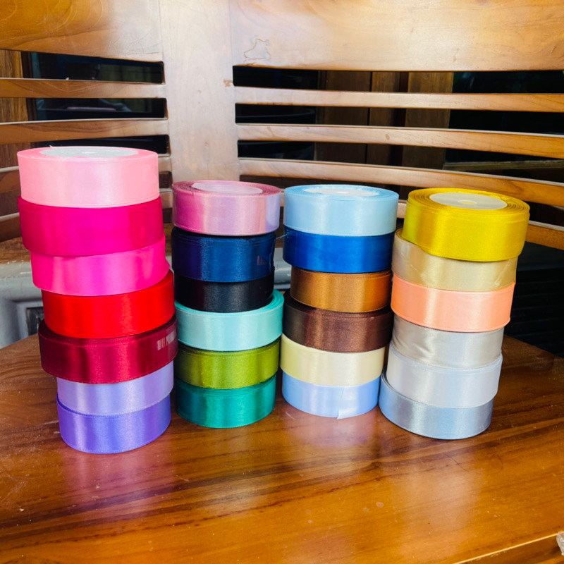 Jual (1 Meter) Pita Satin Bucket 1inch (2,5cm) | Shopee Indonesia