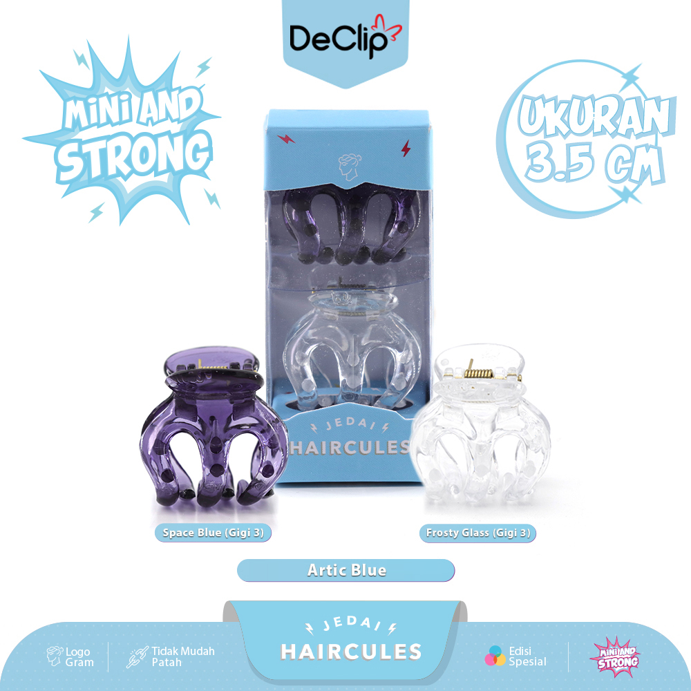 Jual DeClip Jedai Haircules Gigi 3 Ukuran 3,5 cm Warna Artic Blue (isi 2pcs) | Shopee Indonesia