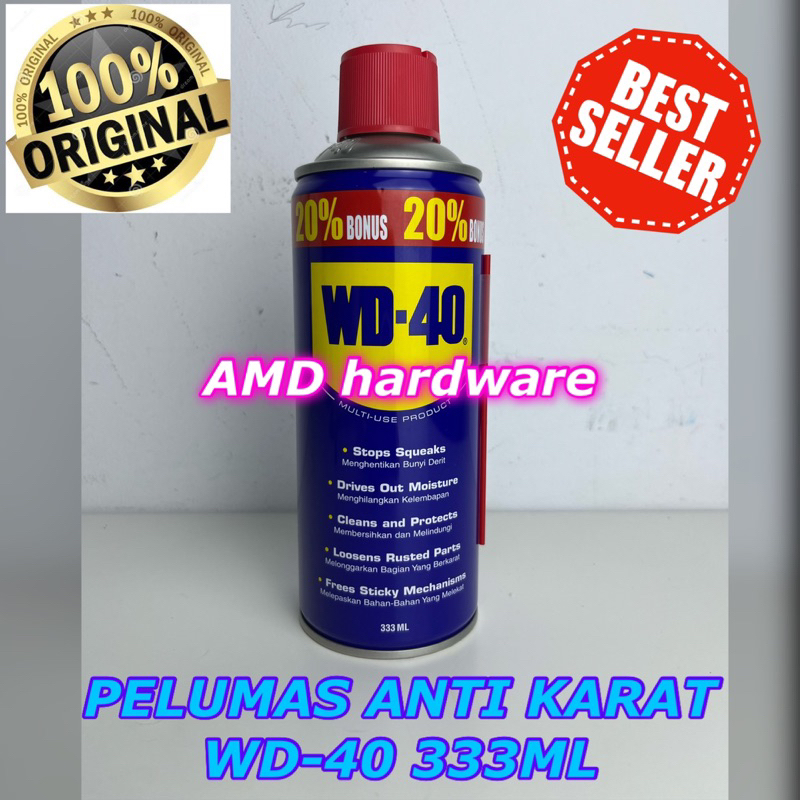 Jual ORIGINAL WD-40 PELUMAS ANTI KARAT LUBRICANT MULTI USE WD40 333 /191 ML MULTI PURPOSE CAIRAN ...
