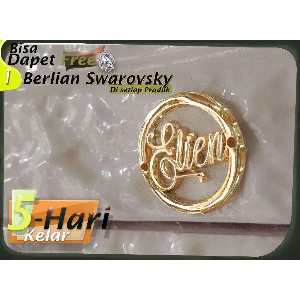 Jual Label hijab custom alloy anhas desain bebas sesuai request harga ...