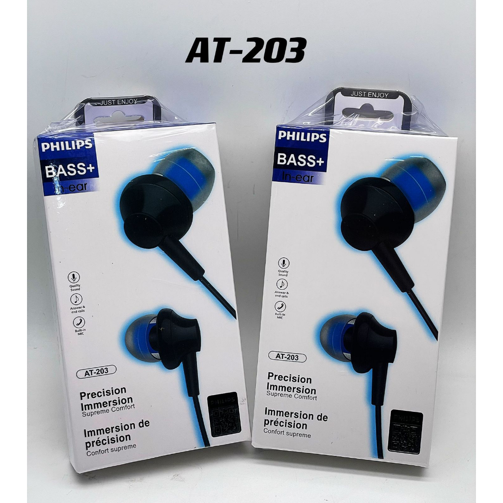 Jual HF Headset PHILIPS AT-203 - Super Bass - Packing IMPORT | Shopee ...