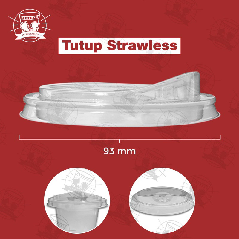 Jual (Harga per slop : 50 pcs) Gelas Plastik dan Tutup Strawless ...