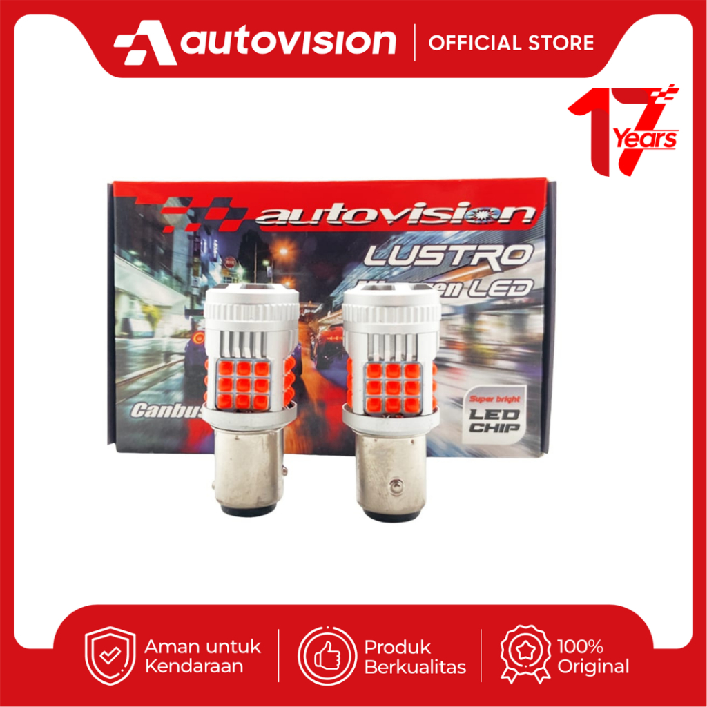 Jual Lampu Rem Mobil LED LUSTRO Autovision S25 BAY15D 36-3030SMD Canbus 12V 26Watt Red | Shopee ...