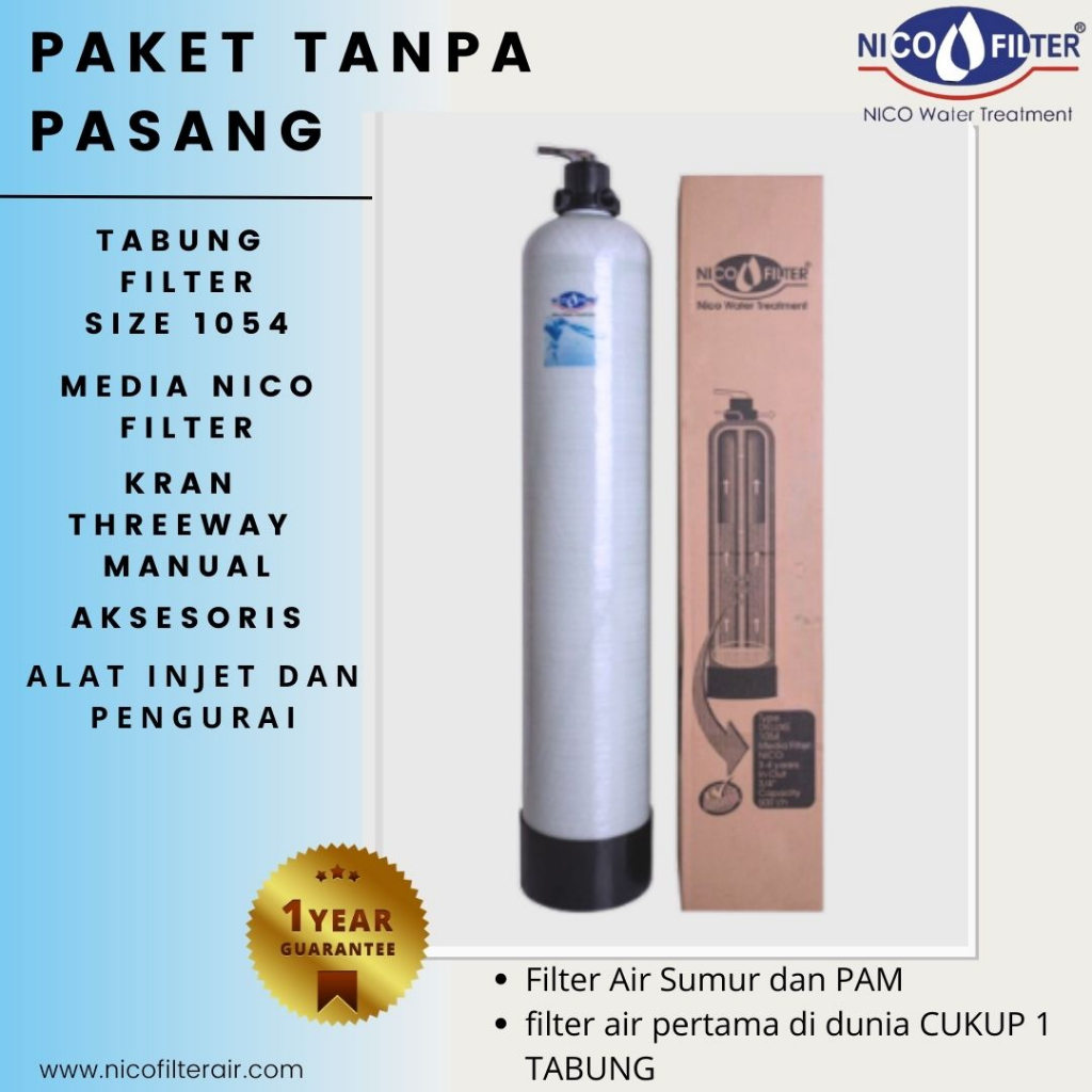 Jual Filter Air Nico Sumur / PAM | 1054 | Air Bau Tidak Sedap | Tanpa ...