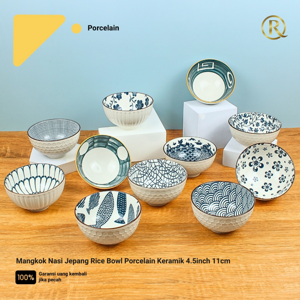 Jual Mangkok Nasi Jepang Rice Bowl Porcelain Keramik 4.5inch 11cm ...