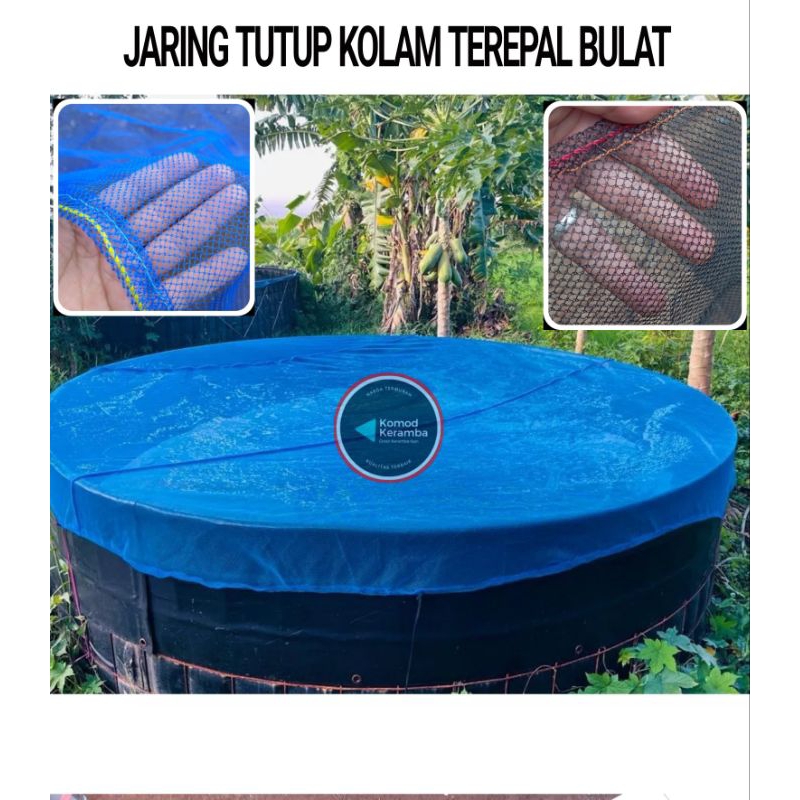 Jual jaring tutup kolam bulat diameter kolam terepal plus tali siap ...