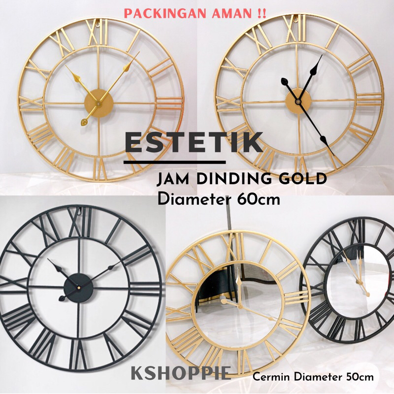 Jual READY STOCK JAM DINDING GOLD JAM DINDING MEWAH JAM DINDING ROMAWI ...
