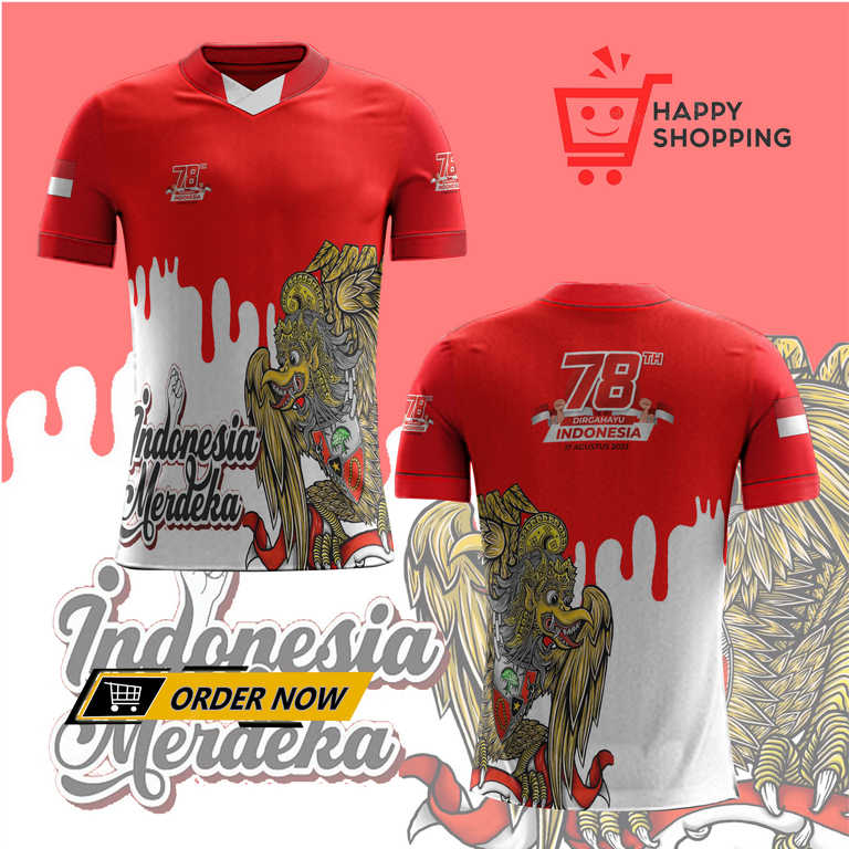 Jual Baju Tshirt HUT RI KE 78 ART4 Fullprint terbaru Kaos Kemerdekaan Indonesia | Shopee Indonesia