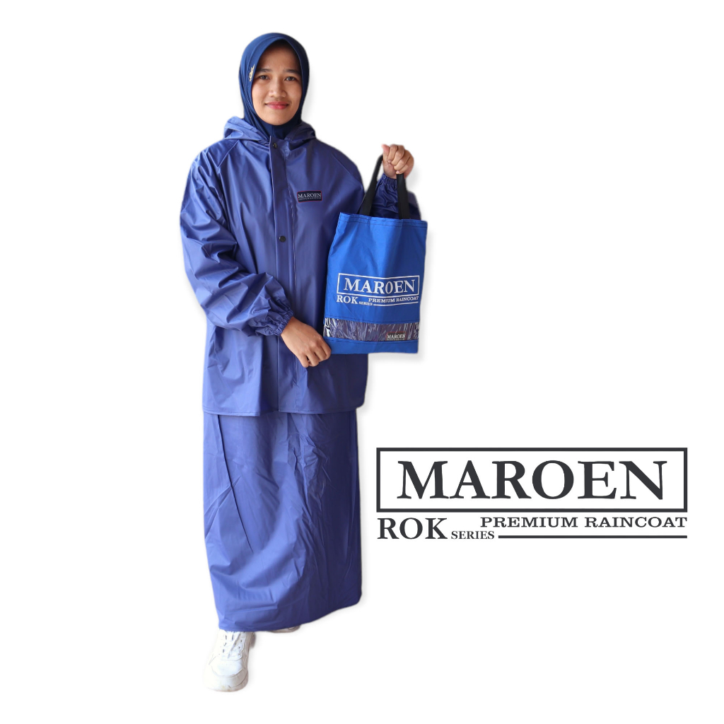 Jual JAS HUJAN MAROEN JAKET ROK WANITA BAHAN PVC TEBAL LENTUR KUAT ...