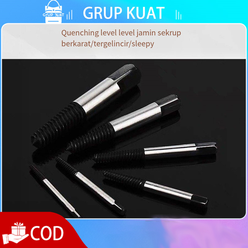 Jual 6pcs Bor Ekstraktor Baut Pembuka Baut Yang Rusak Bor Untuk Membuka ...