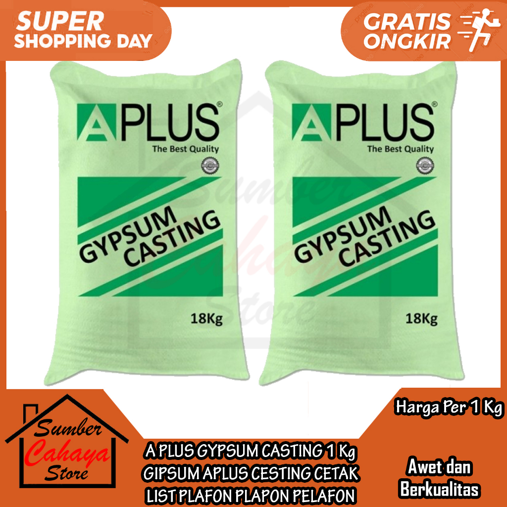 Jual A Plus Gypsum Casting 1 Kg Gipsum Aplus Cesting Cetak List Plafon ...
