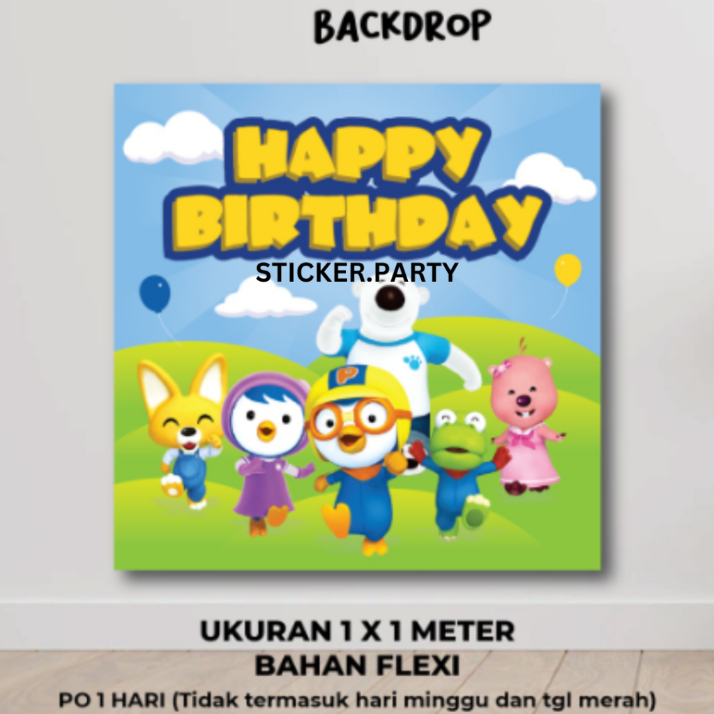 Jual PAKET DEKORASI PORORO HAPPY BIRTHDAY ULTAH ULANG TAHUN BANNER ...
