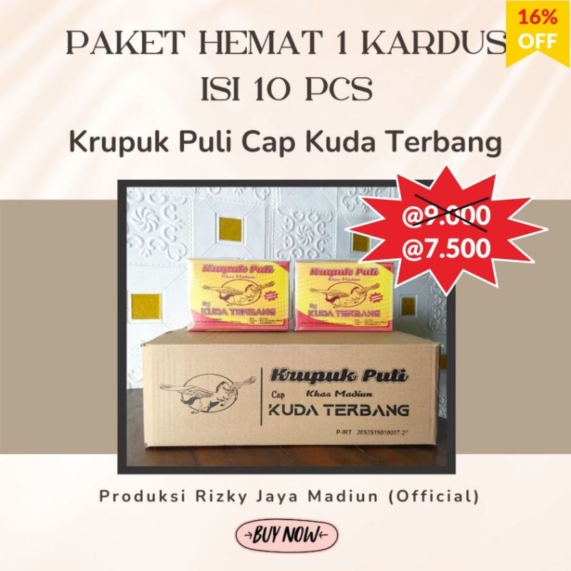 Jual PAKET HEMAT 1 KARDUS ISI 10 KRUPUK PULI/LEMPENG/GENDAR MADIUN CAP KUDA TERBANG | Shopee ...