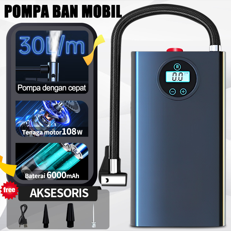 Jual Mini Car Air Infatable Pump Portable 108W/Pompa Angin Ban Mobil ...
